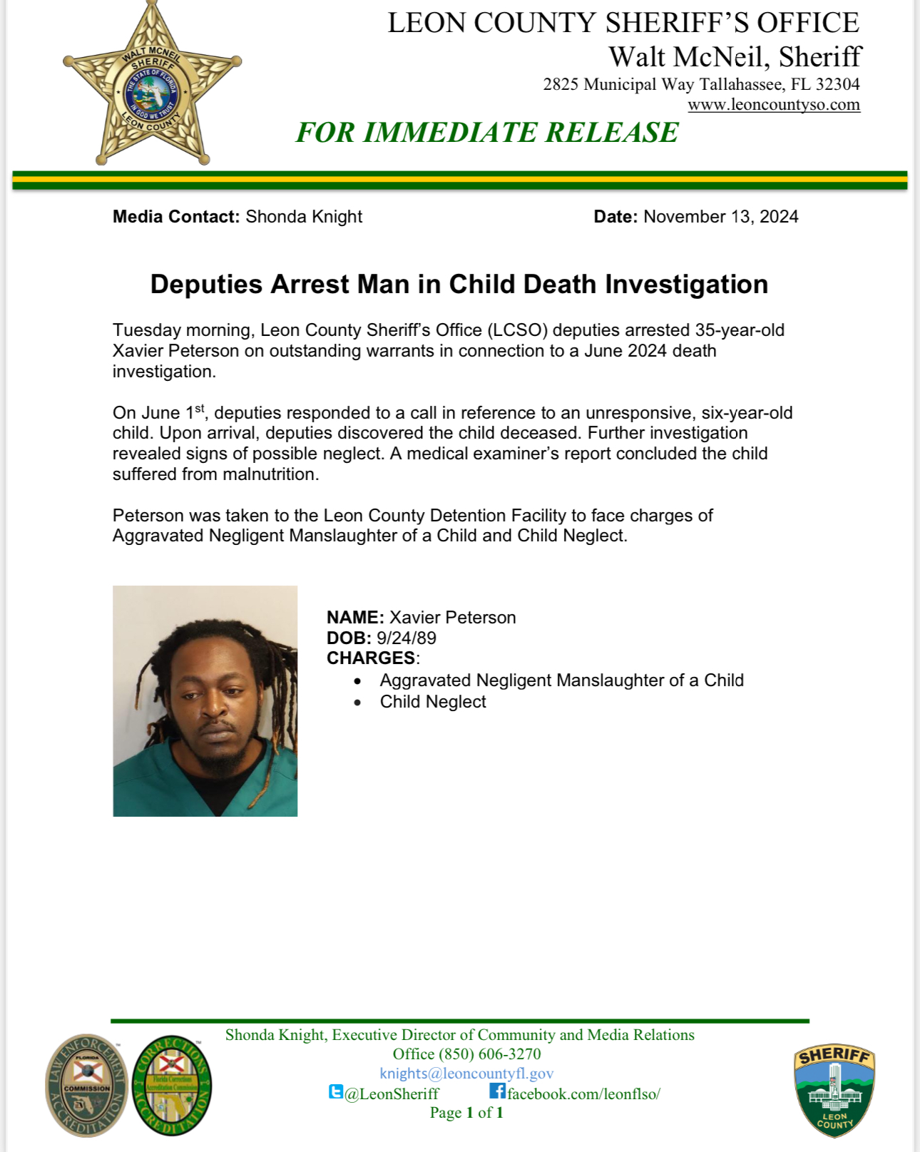 Leon County Sheriff's Office > Media > Press releases