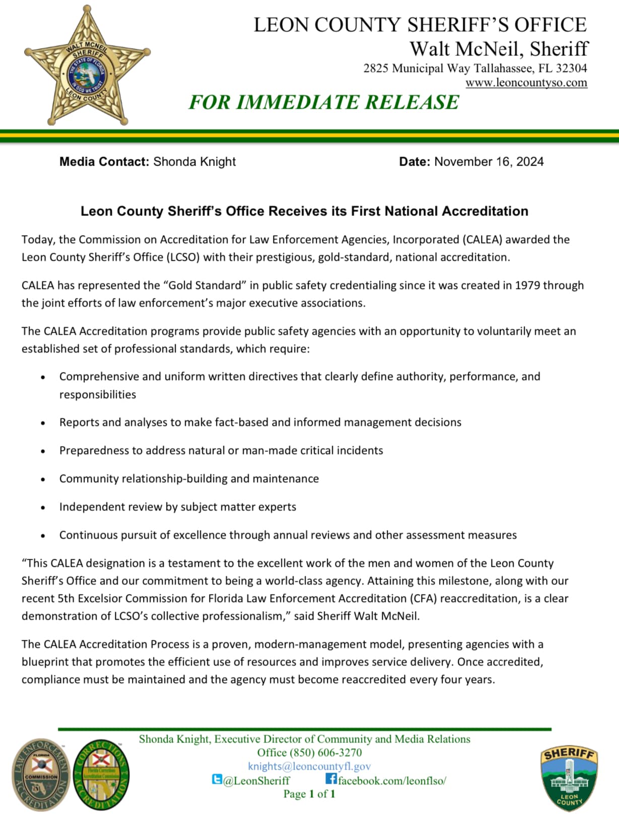 Leon County Sheriff's Office > Media > Press releases